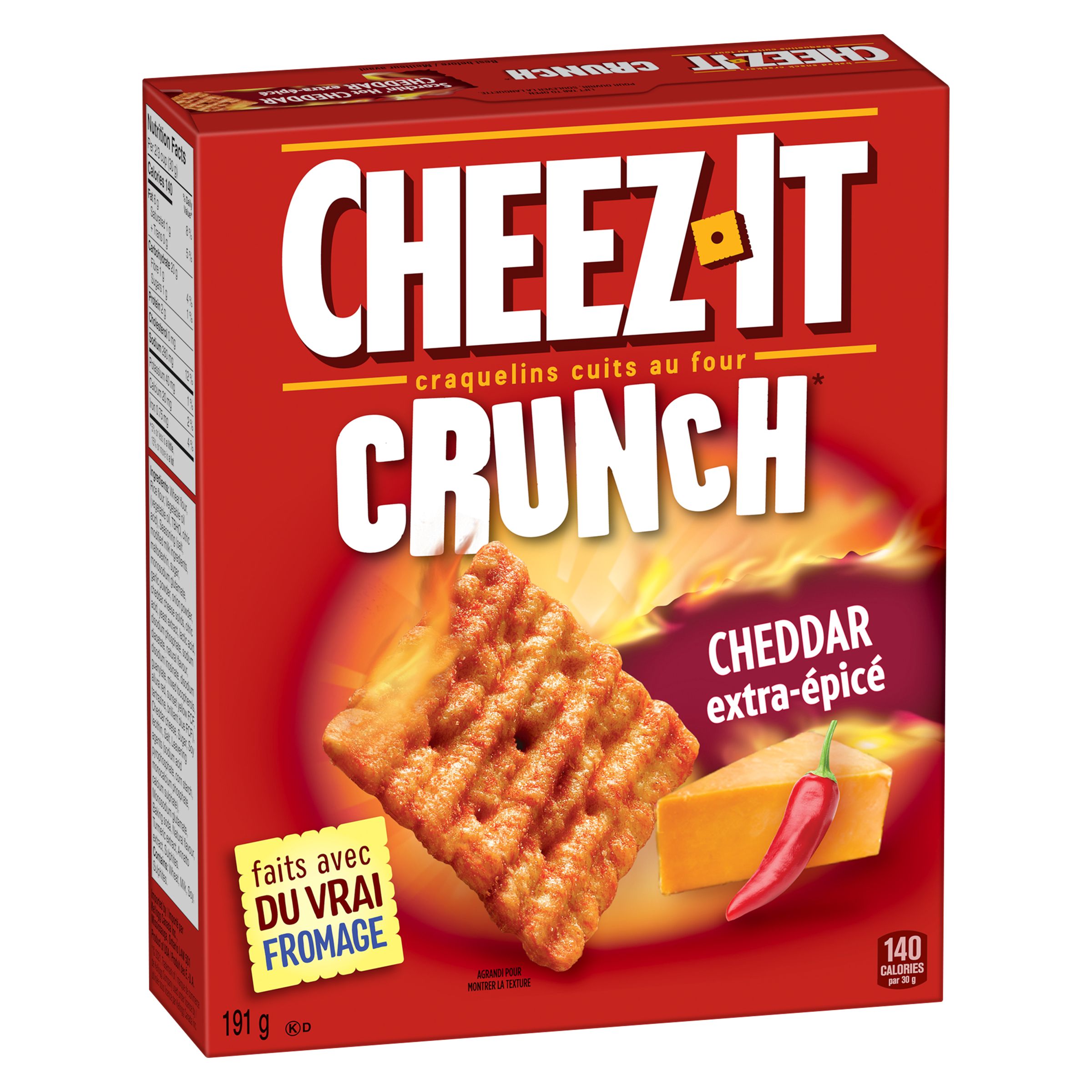 Craquelins CHEEZ-IT CRUNCH* Cheddar extra-épicé - SmartLabel™